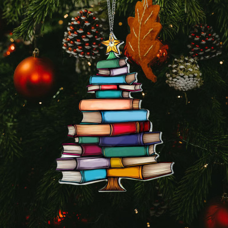 Book Stack Christmas Tree Suncatcher – cinihi